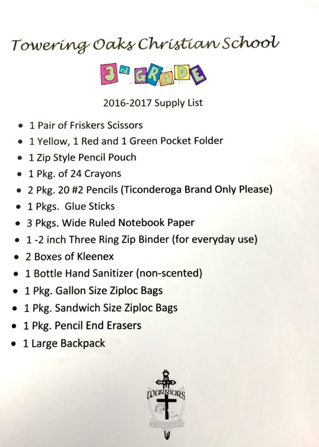 3rd Grade 2016 Supply List TOCS K 12 Christian School Preschool 3rd-grade-2016-supply-list-tocs-k-12-christian-school-preschool